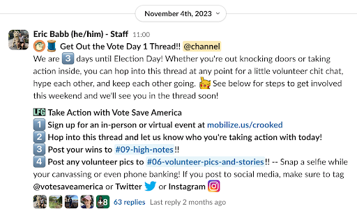 Community Slack Overview | Vote Save America